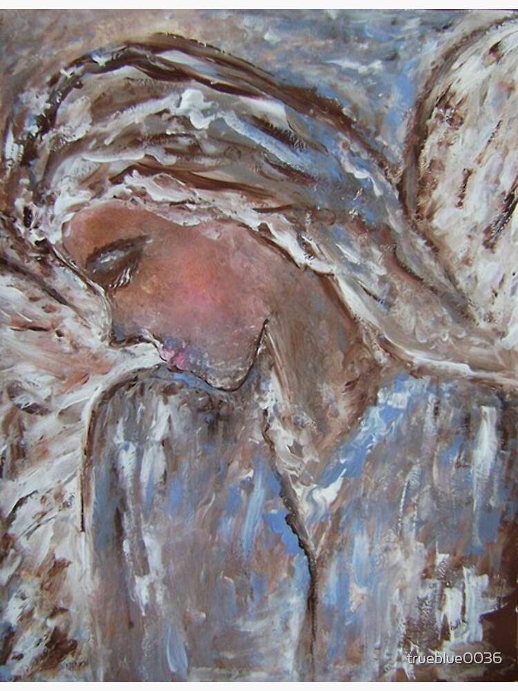 "Watching Over Me Angels Wall Bible Art Mix Media Painting" Sticker for ...