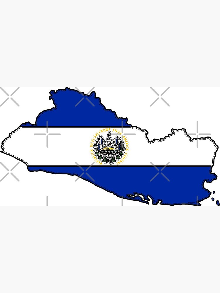 El Salvador Map With Salvadoran Flag Art Print By Havocgirl Redbubble