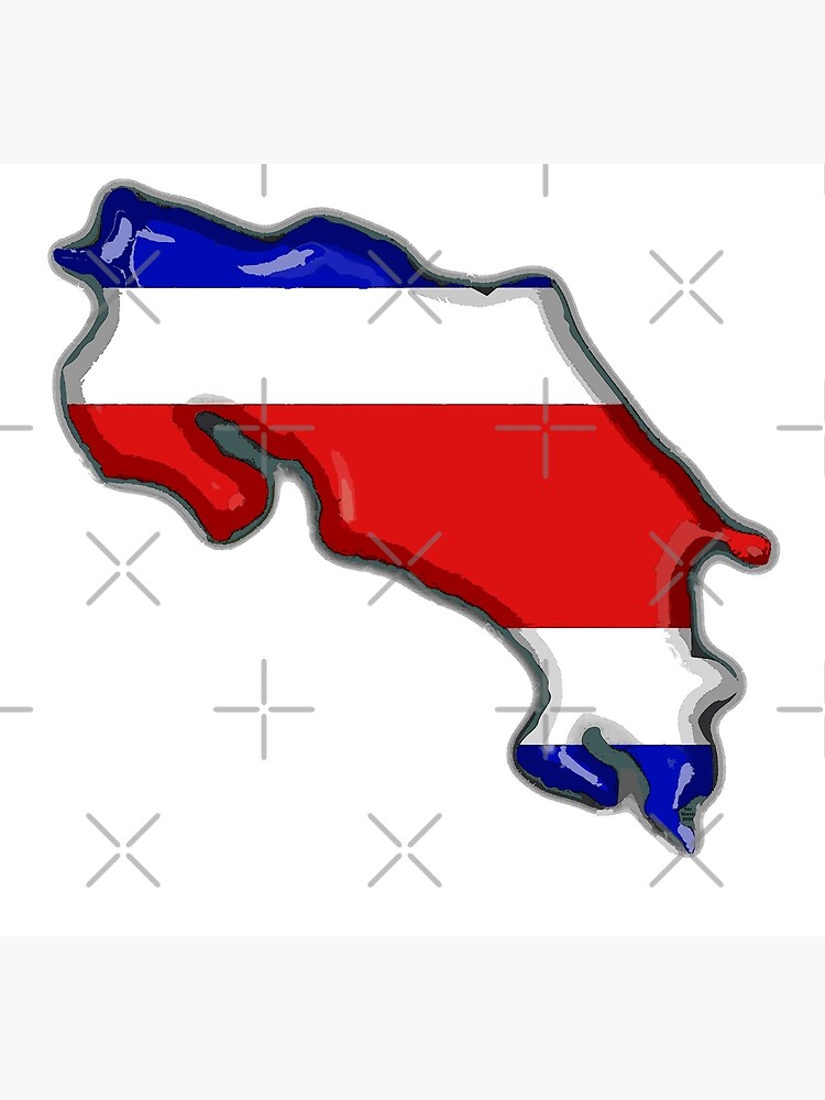 "Costa Rica Map With Costa Rican Flag" Photographic Print by Havocgirl ...