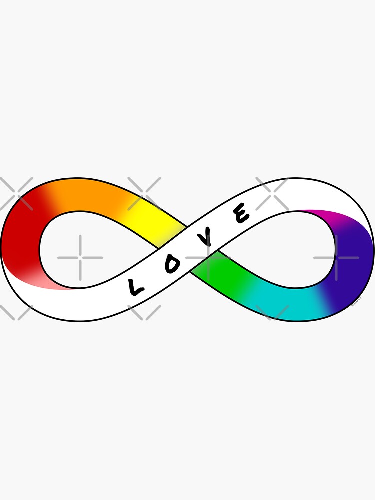 Pegatina «neurodiversidad Del Amor Símbolo Del Infinito Del Arco Iris