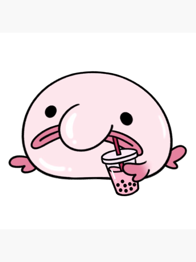 "Boba Blob Fish" Art Print by jellyblu | Redbubble