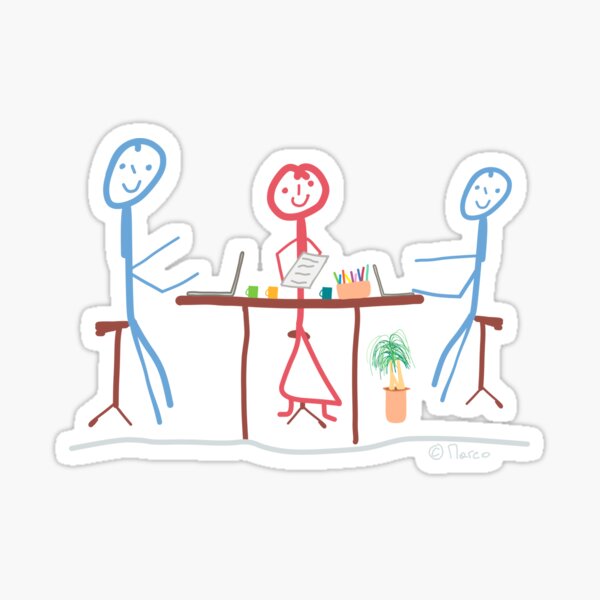 "Meeting stick figure talk determine team all together boy girl equally ...