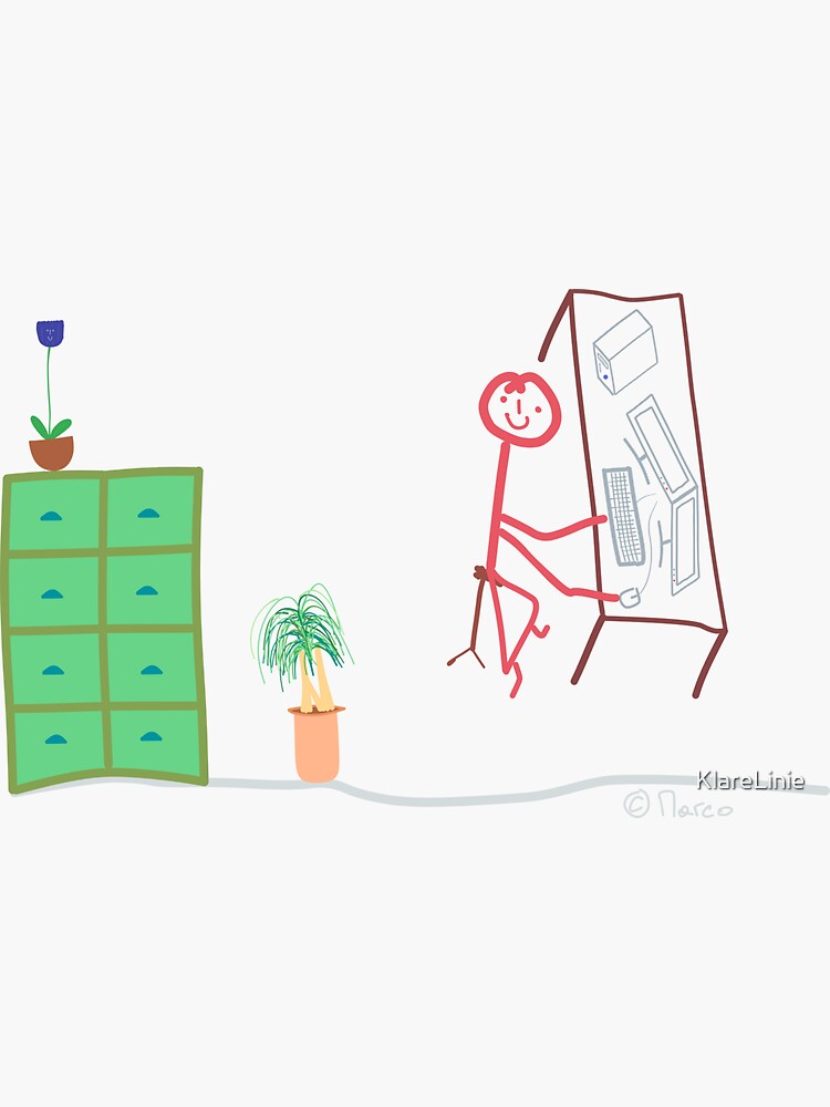 "Office stick figure, Management Secretary Job Work " Sticker for Sale ...