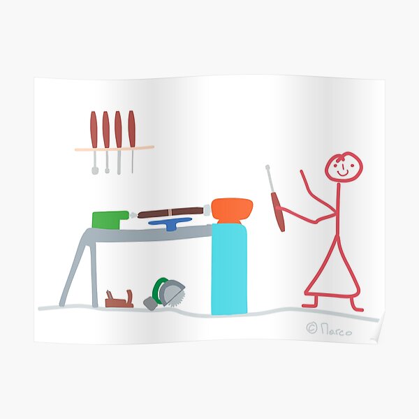 "Woodturning stick figure, wood craft profession job girl woman work ...