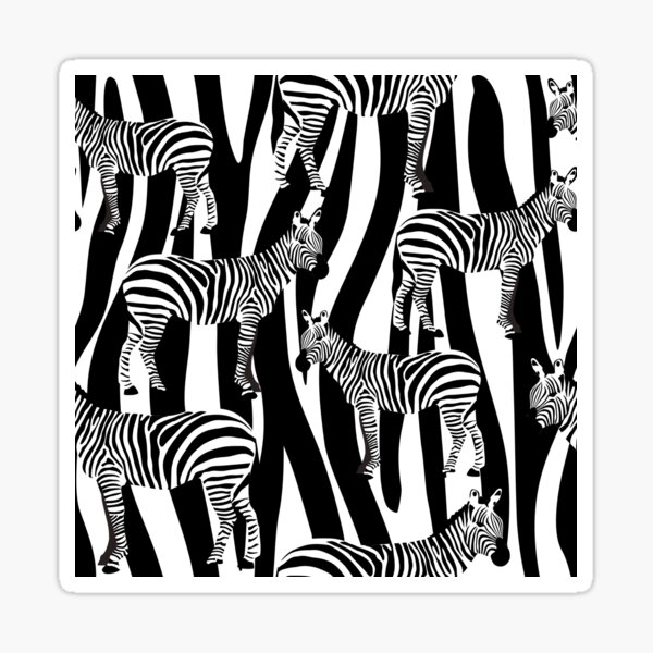 "Zebras on Zebra Stripes " Sticker for Sale by Mandala108 | Redbubble