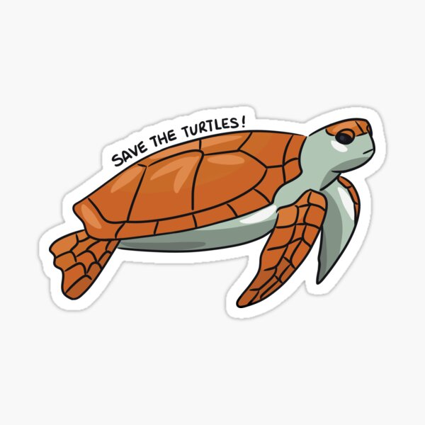"save the turtles!" Sticker by kimiki | Redbubble