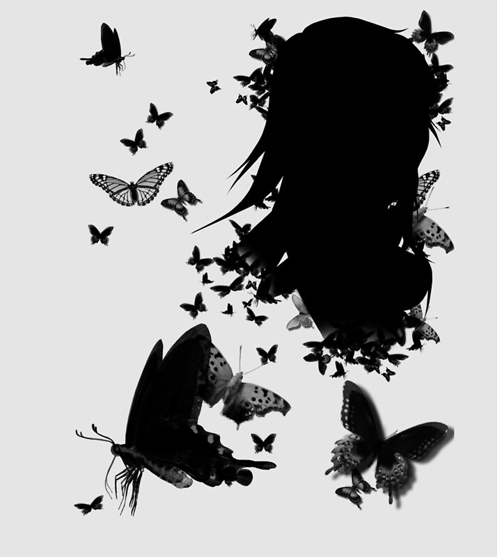 "Fading Butterfly silhouette" Drawstring Bags by ChaosxButterfly ...