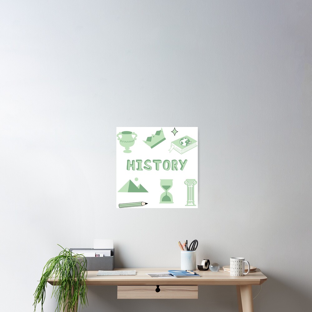 "Light Green History School Subject Sticker Pack" Poster by The-Goods ...