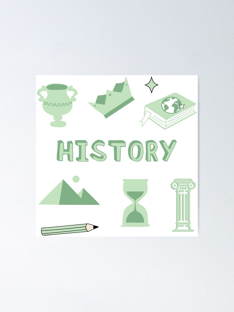 "Light Green History School Subject Sticker Pack" Poster for Sale by ...