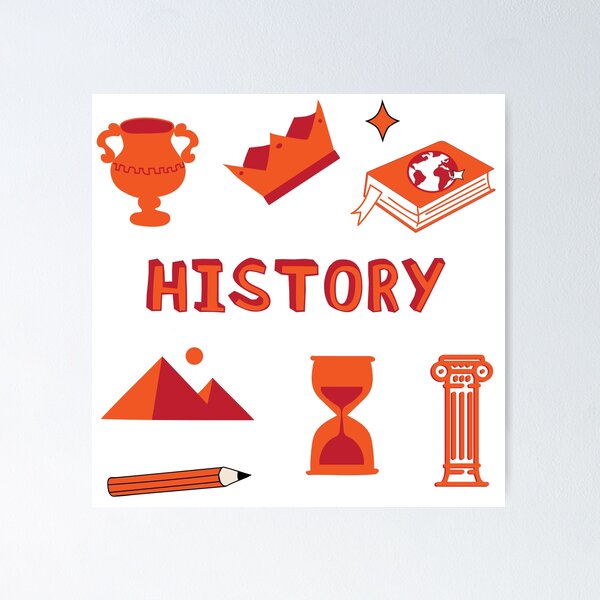 "Orange History School Subject Sticker Pack" Poster for Sale by The ...