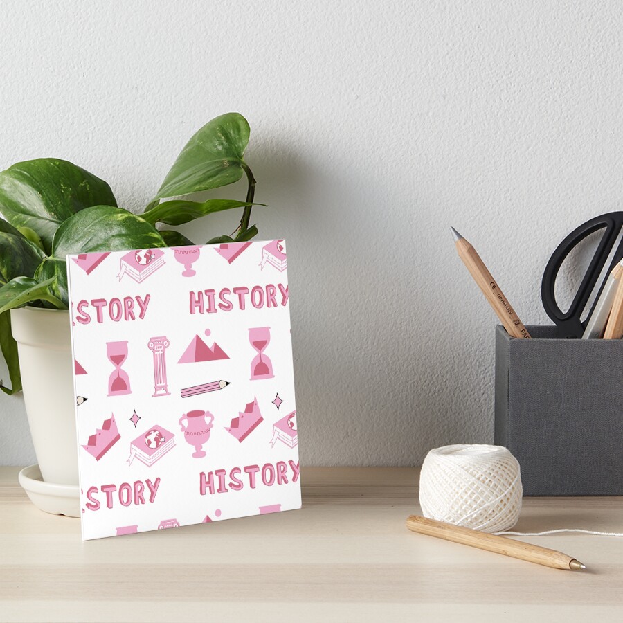 "Pink History School Subject Sticker Pack" Art Board Print for Sale by ...