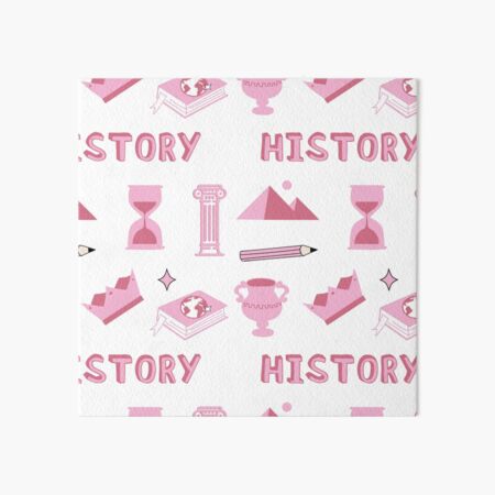 "Pink History School Subject Sticker Pack" Art Board Print for Sale by ...