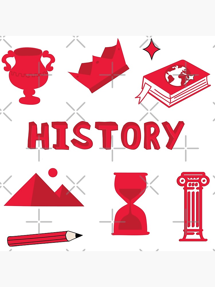"Red History School Subject Sticker Pack" Poster for Sale by The-Goods ...