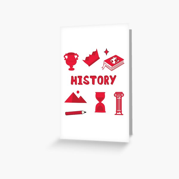"Red History School Subject Sticker Pack" Greeting Card for Sale by The ...