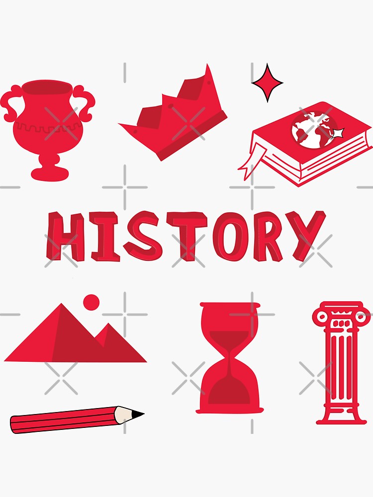 "Red History School Subject Sticker Pack" Sticker for Sale by The-Goods ...