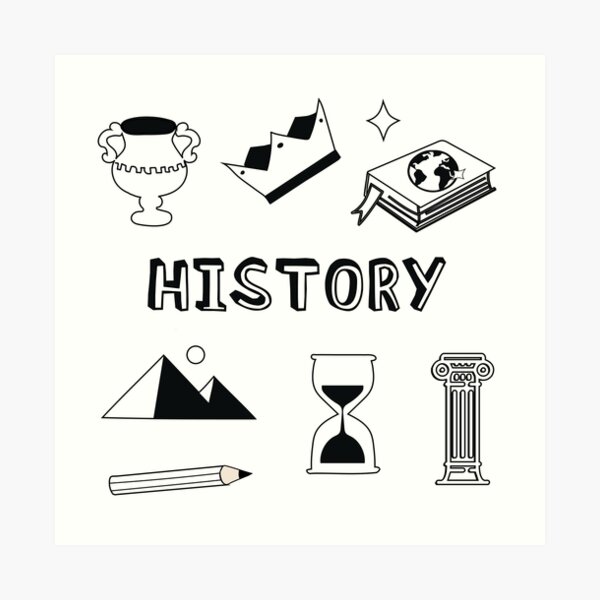 "White History School Subject Sticker Pack" Art Print by The-Goods ...