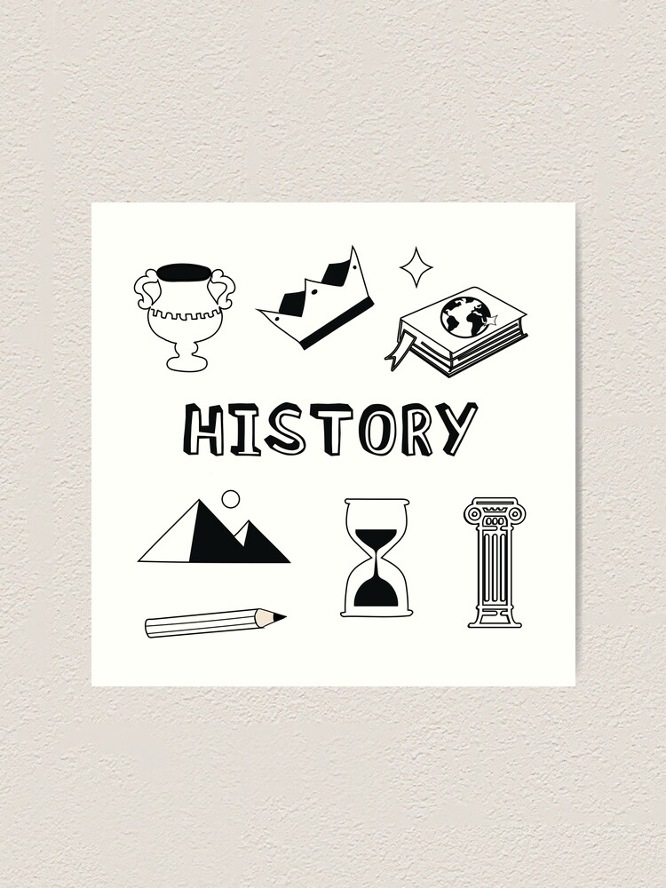 "White History School Subject Sticker Pack" Art Print by The-Goods ...