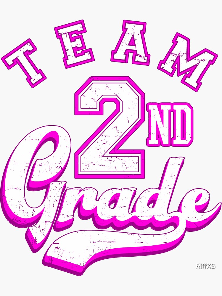 "Team 2nd Grade Pink" Sticker by RiffXS | Redbubble