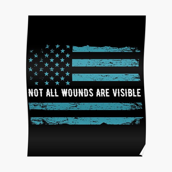 "PTSD Awareness Not All Wounds Are Visible USA Flag in Tale Colors ...