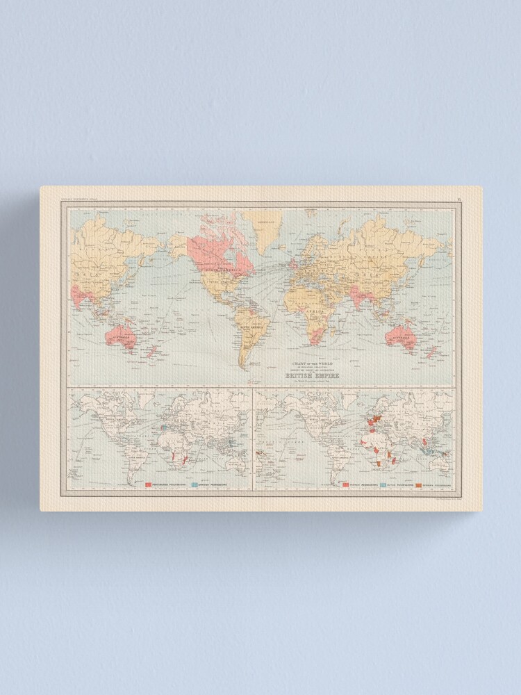 "Vintage British Empire World map (1890)" Canvas Print by BravuraMedia ...