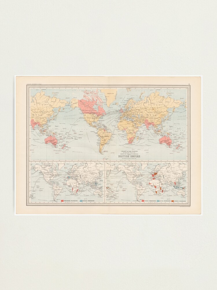 "Vintage British Empire World map (1890)" Photographic Print for Sale ...