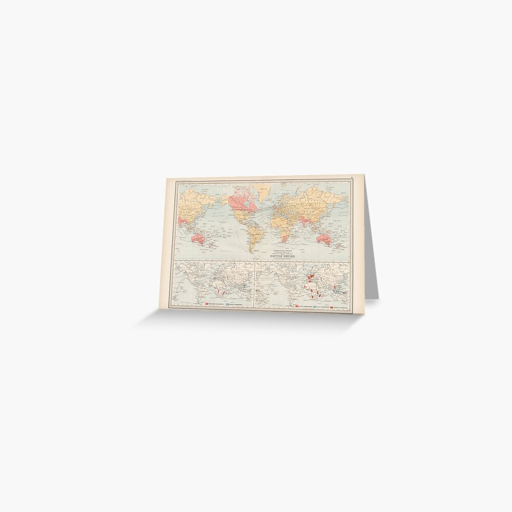 "Vintage British Empire World map (1890)" Greeting Card by BravuraMedia ...
