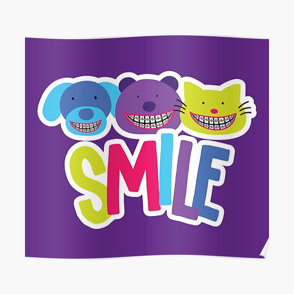 Póster «Sonrisa - Animales usando brackets» de awkwarddesignco | Redbubble