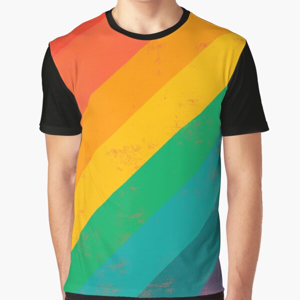 "Bright rainbow with grunge texture" T-shirt for Sale by natalietyler ...