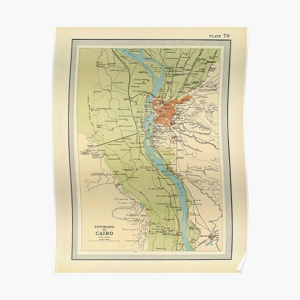 "Vintage Map of Cairo Egypt (1822)" Poster by BravuraMedia | Redbubble