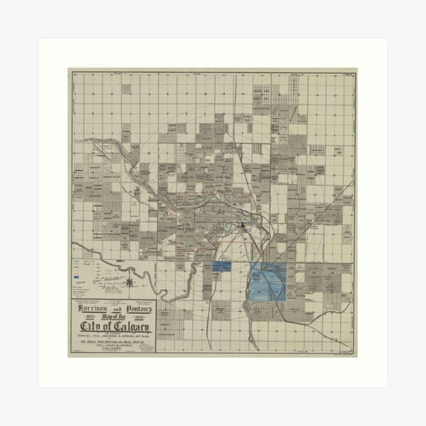 "Vintage Map of Calgary Alberta Canada (1911)" Art Print by ...