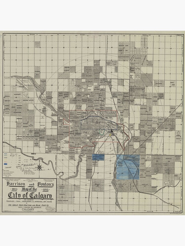 "Vintage Map of Calgary Alberta Canada (1911)" Art Print by ...