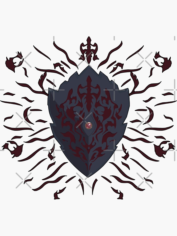 Pegatina «escudo maldito» de Howlite7 | Redbubble