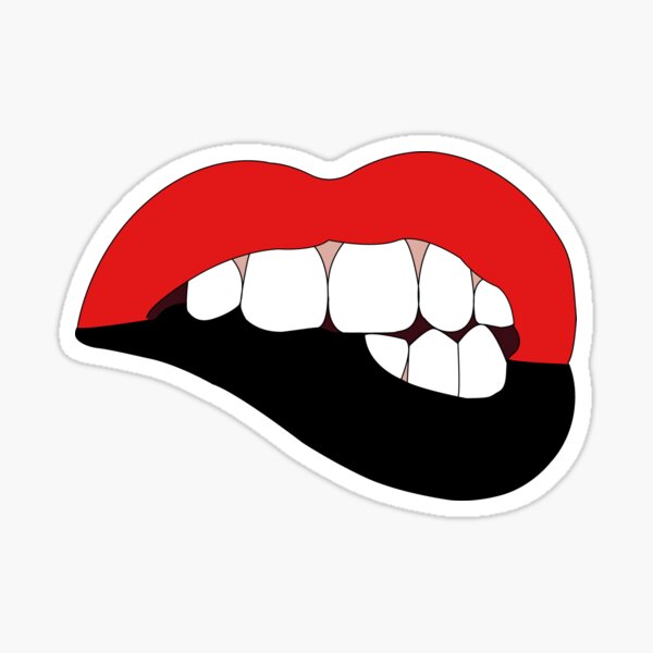 "UGA Lip Bite" Sticker for Sale by savmedley | Redbubble