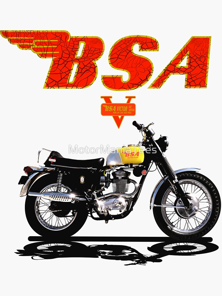 "Vintage BSA Victor 441 Motorcycles Design by MotorManiac" Sticker for ...