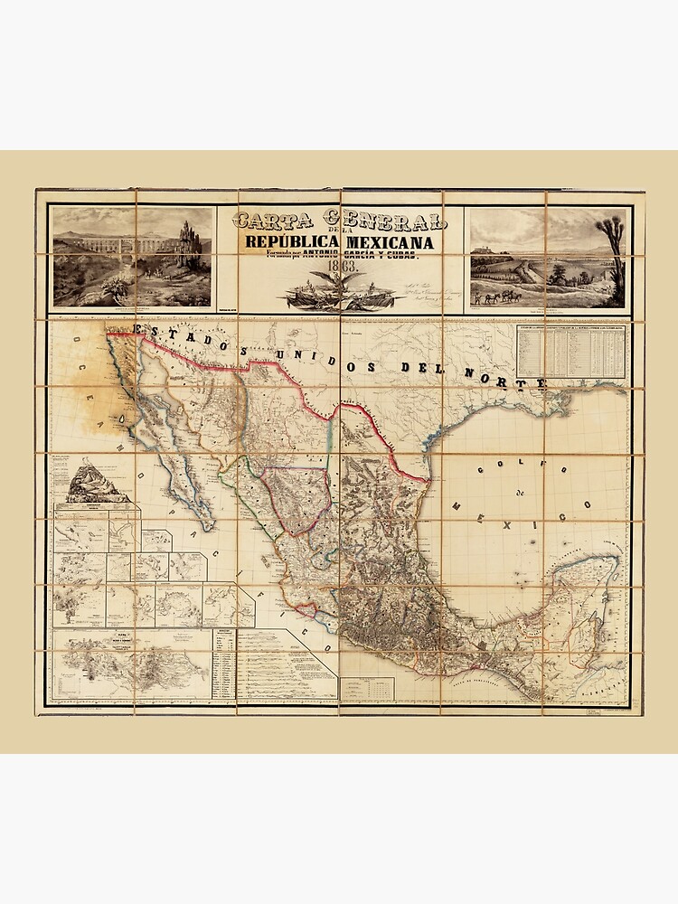 Lámina fotográfica «Carta general de la República Mexicana (1863)» de ...