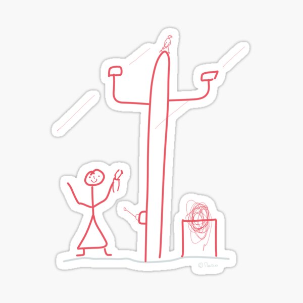 "Electrician Stickfigure electricity cable installation Work job girl ...