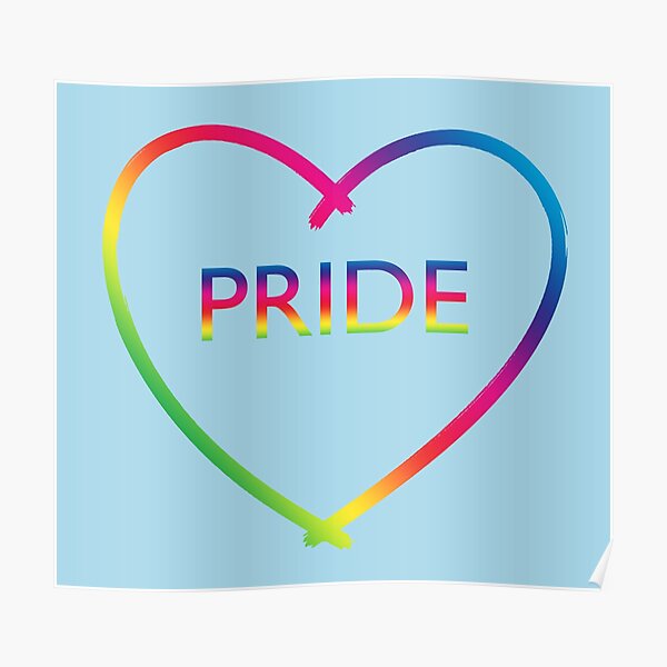 "Pride love heart " Poster for Sale by Blacklinesw9 | Redbubble