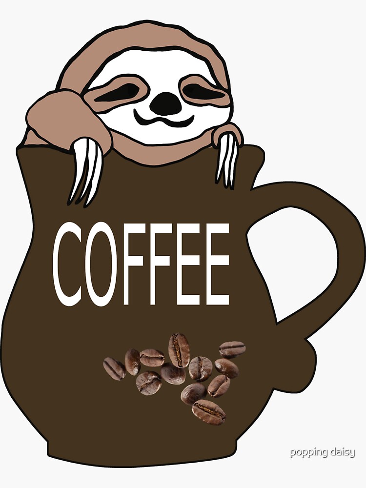 "Coffee Sloths" Sticker for Sale by Miaedak68 | Redbubble