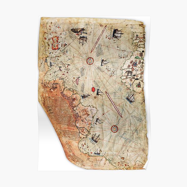 "The Piri Reis World Map" Poster by HistoryPrints | Redbubble