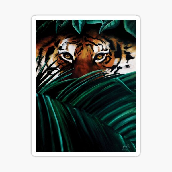" Tiger Eyes" Sticker by tigressdragon | Redbubble