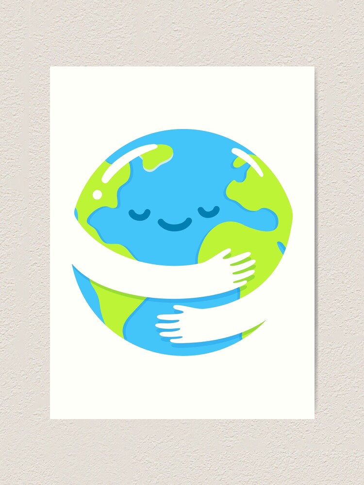 "Cute cartoon Earth hug" Art Print for Sale by irmirx | Redbubble