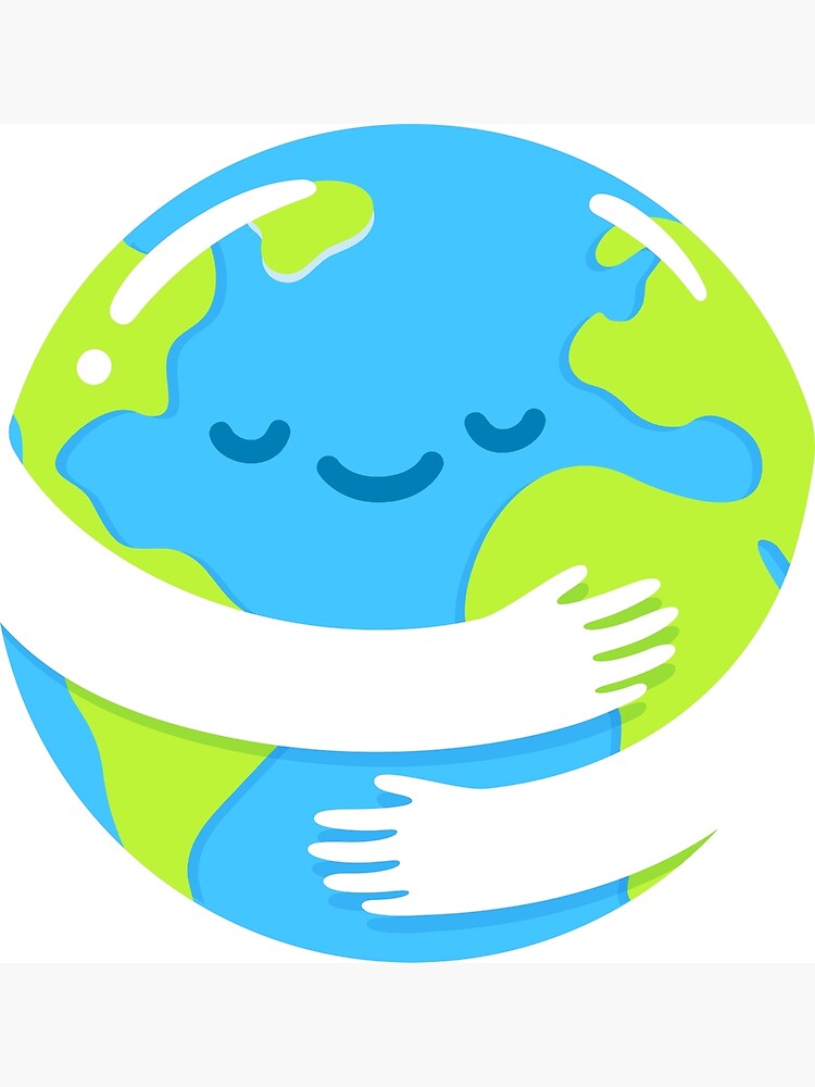 "Cute cartoon Earth hug" Metal Print by irmirx | Redbubble