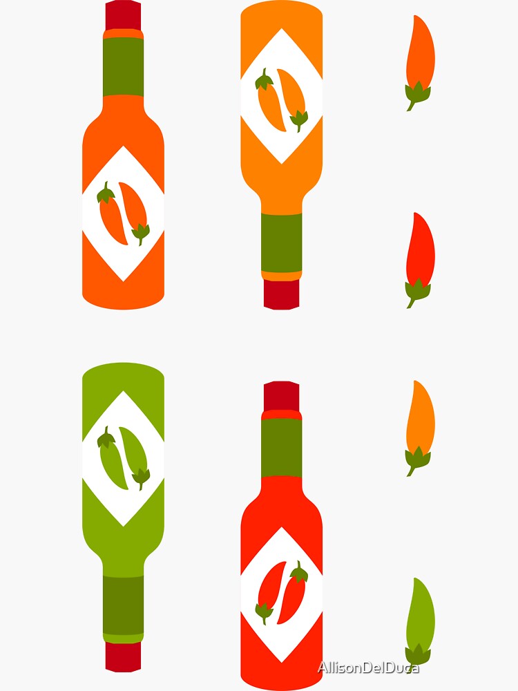 "Hot and Spicy Sticker Set" Sticker for Sale by AllisonDelDuca | Redbubble