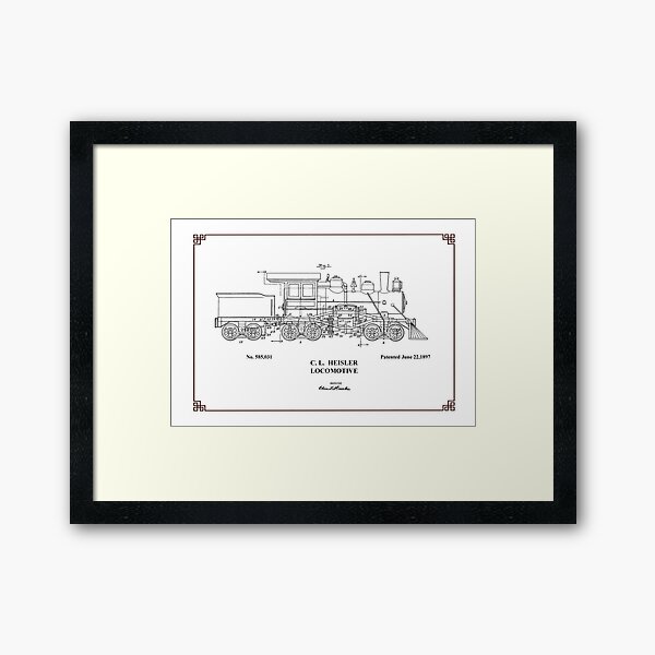 "Heisler Locomotive Patent Print-Patent Print,Railroad Decor,Train ...
