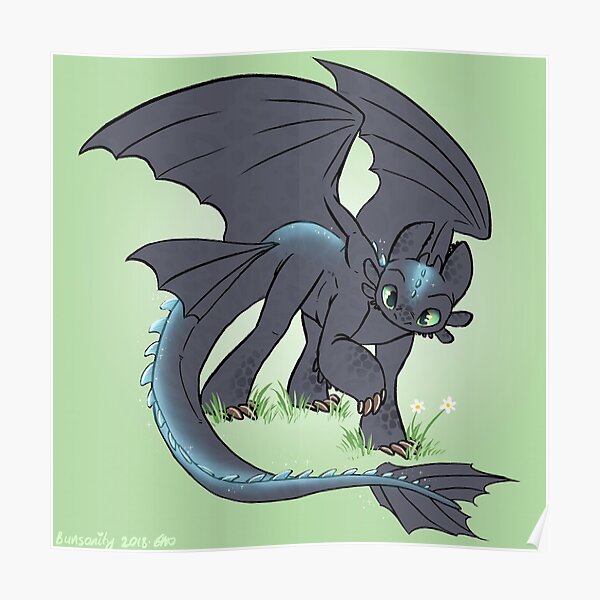 "Cute Toothless" Poster by bunsanity | Redbubble