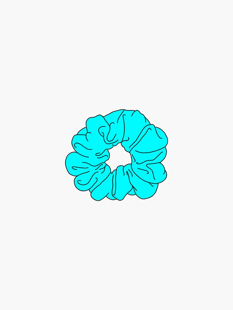 "blue turquoise hair scrunchie vsco cute aesthetic " Sticker for Sale ...