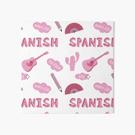 "Pink Spanish Language School Subject Sticker Pack" Art Board Print by ...