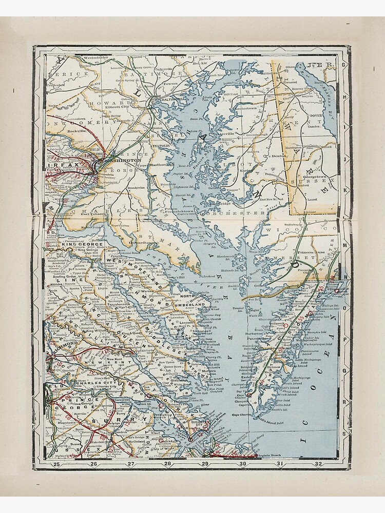 "Vintage Map of the Chesapeake Bay (1901)" Poster for Sale by ...