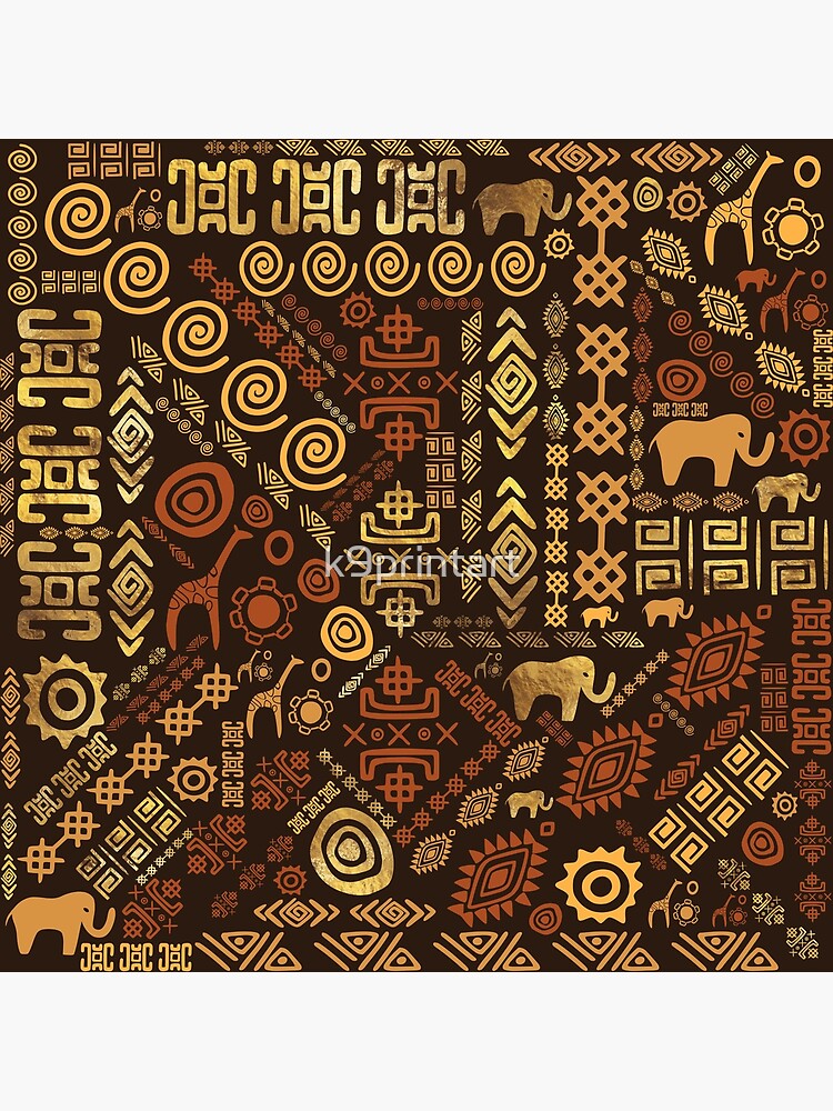 "Ethnic African Pattern- browns and golds #12" Poster by k9printart ...