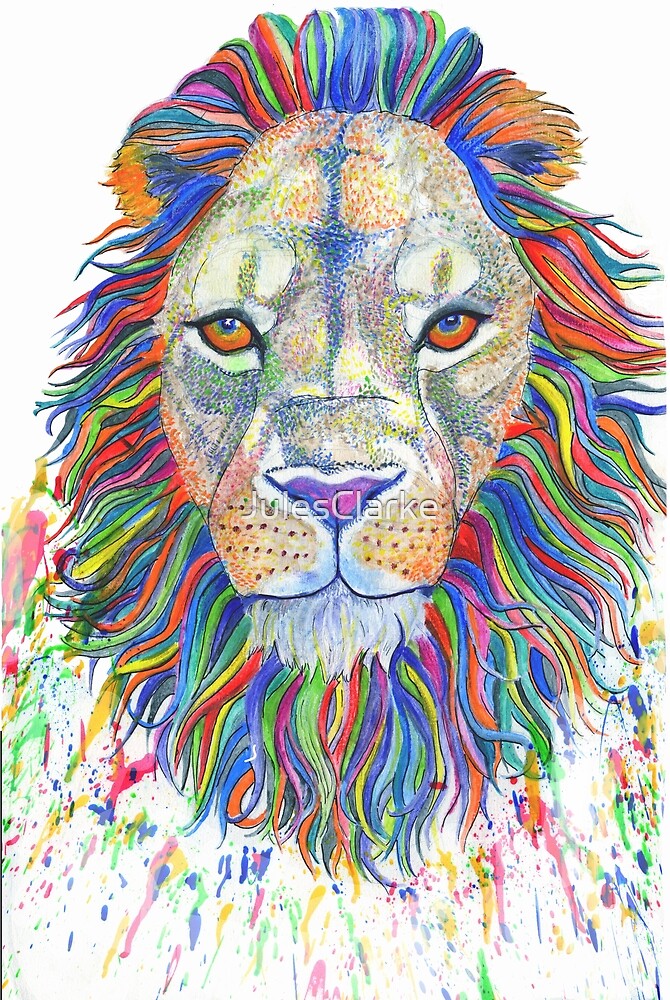 "Rainbow Lion , Art By Charles " by JulesClarke | Redbubble